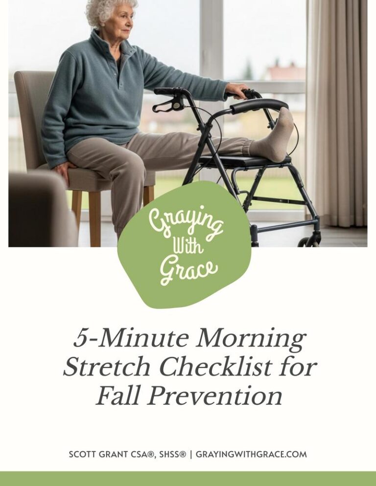 5-Minute Morning Stretch Checklist for Fall Prevention – Graying With Grace